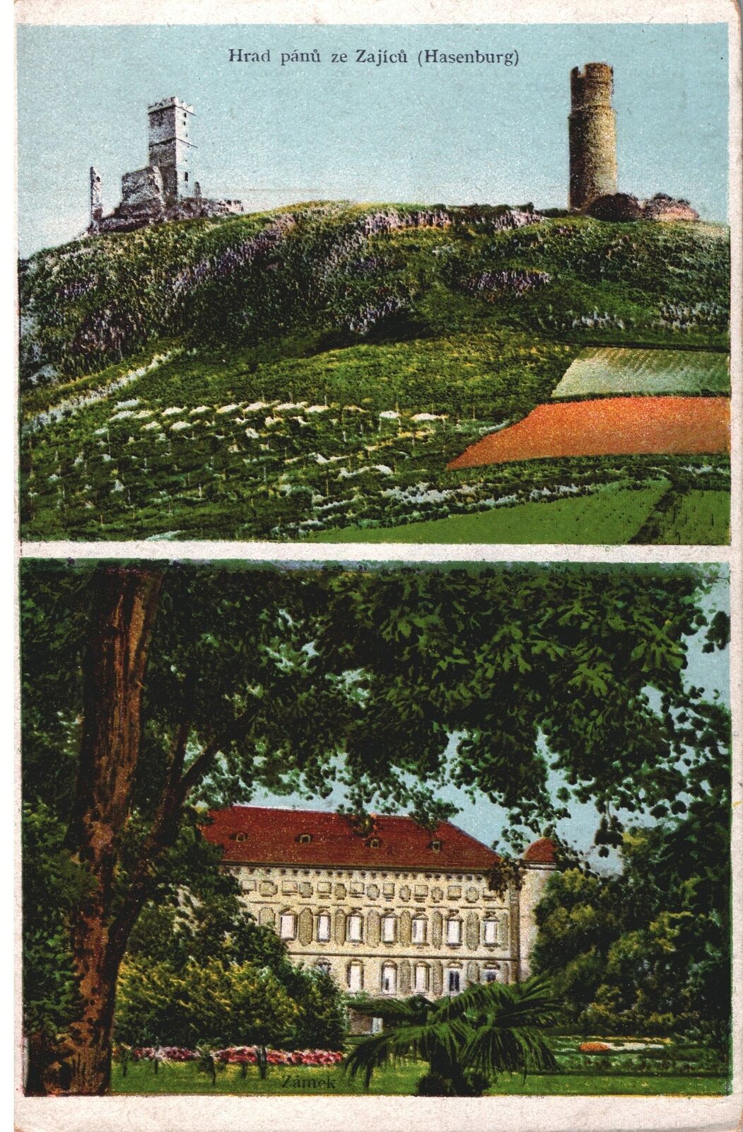 Vintage Postcard the Twin Towers and Mansion Hasenburg Switzerland ...
