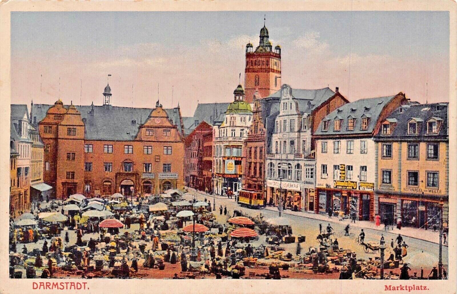 Darmstadt Hesse Germany~Marktplatz~Gerling & Erbes Published Postcard ...