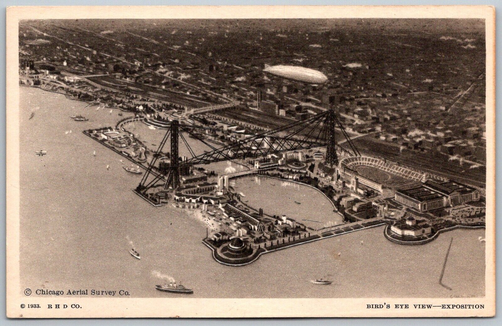 Century Of Progress Chicago Illinois World's Fair 1933 Postcard Aerial ...