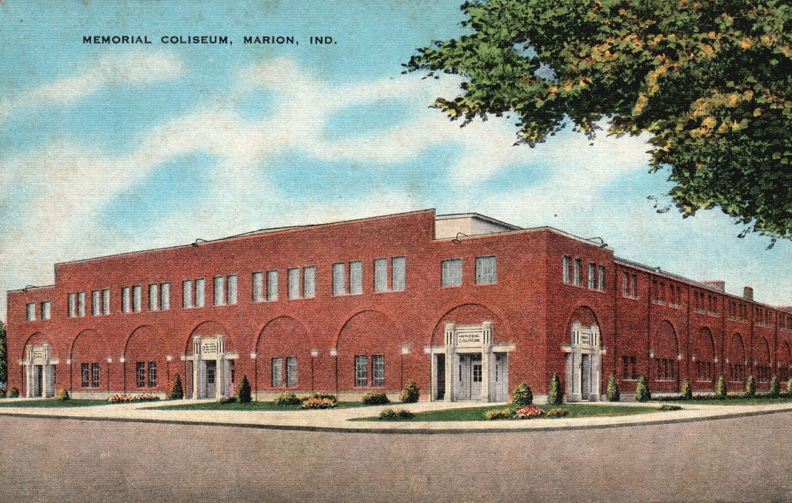 Vintage Postcard 1930's Memorial Coliseum Marion Indiana Ind. | Asia ...