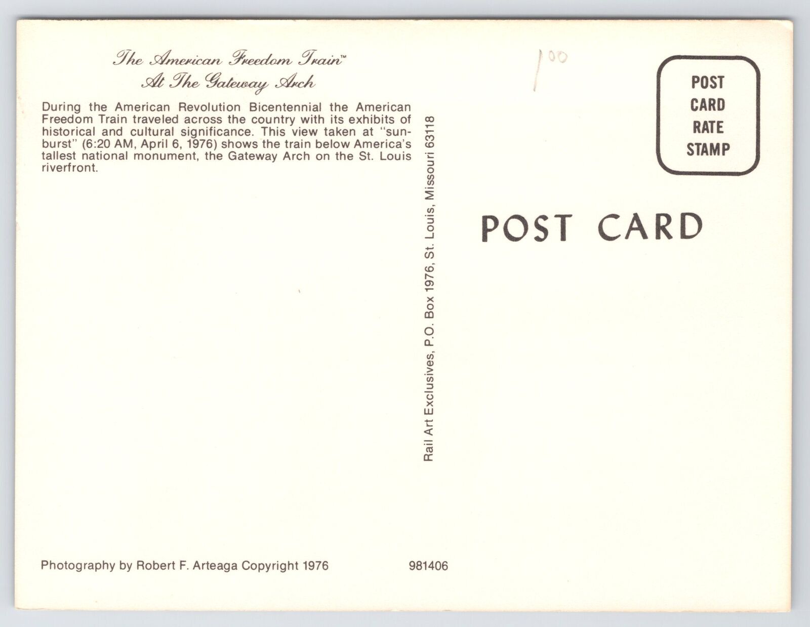 St Louis Missouri~American Freedom Train & Gateway Arch~Continental ...