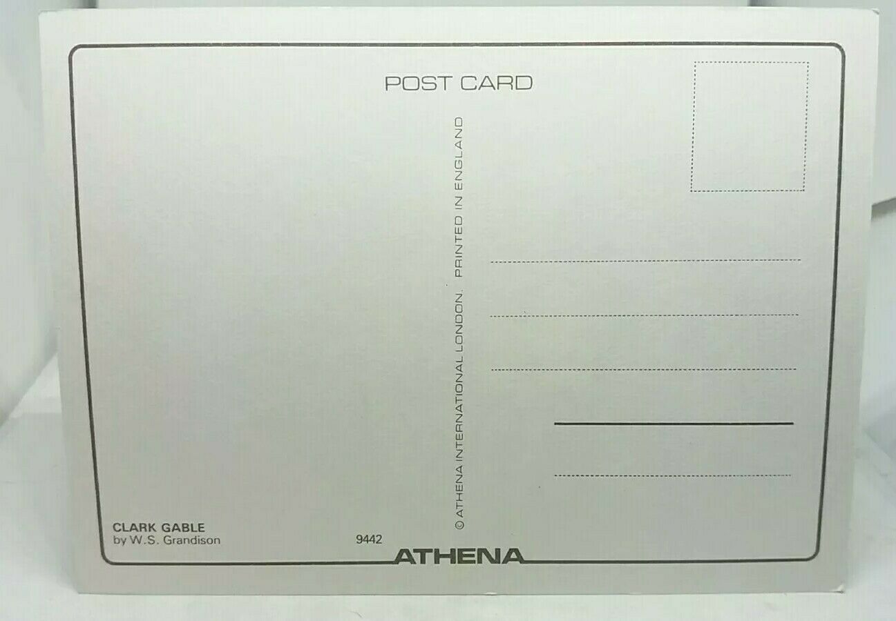 New Vintage Postcard Clark Gable Gone with the Wind by W S Grandison ...