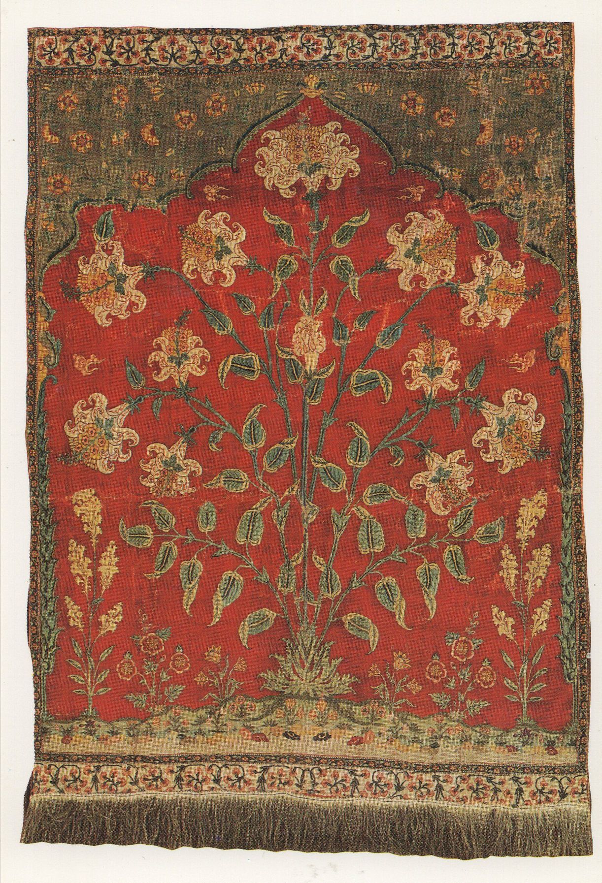 17th Century Indian Prayer Rug Carpet Mughal Postcard | Topics - Fine ...