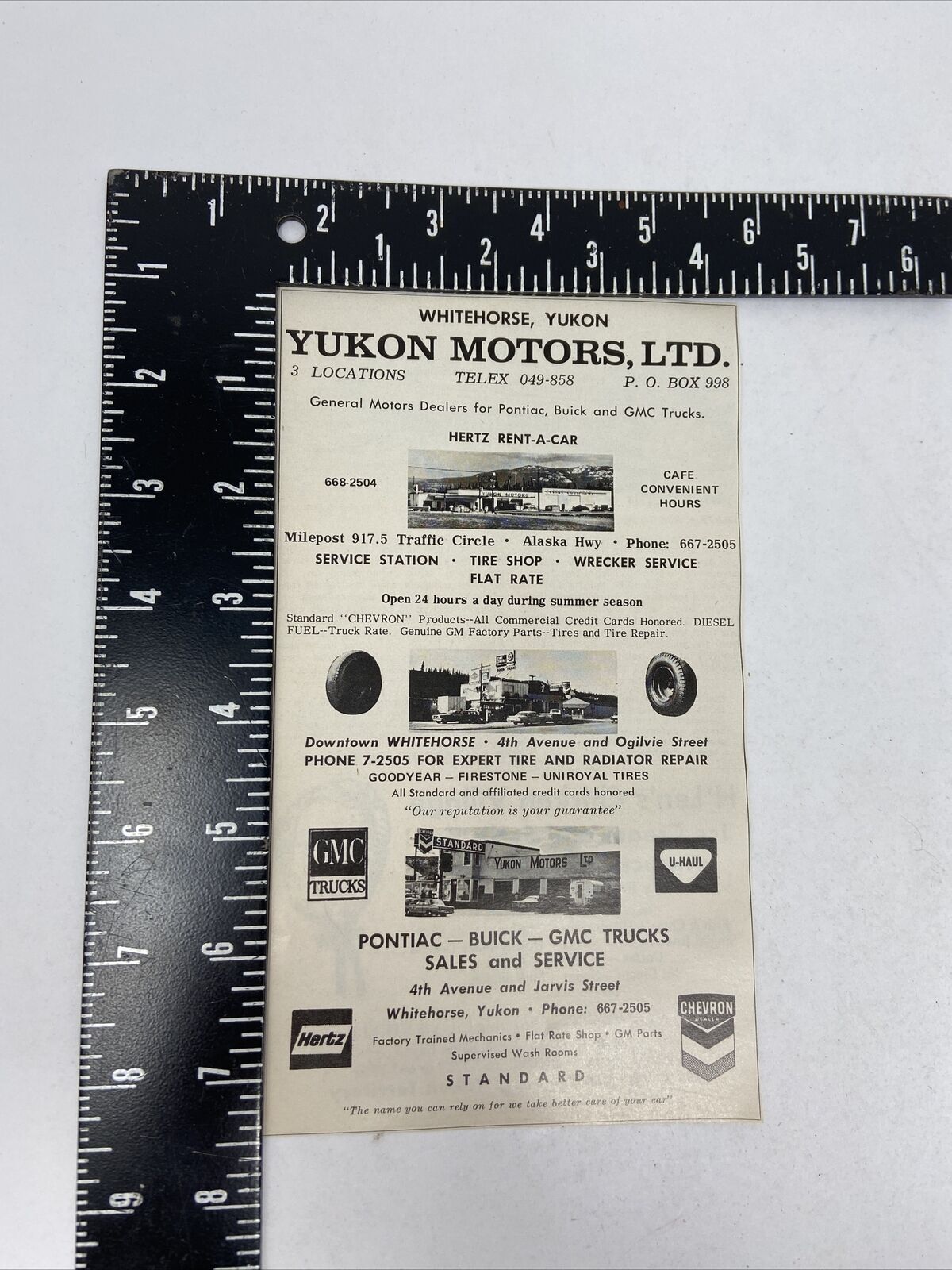 1969 Yukon Territory Whitehorse Yukon Motors Print Ad Photos Roadside ...