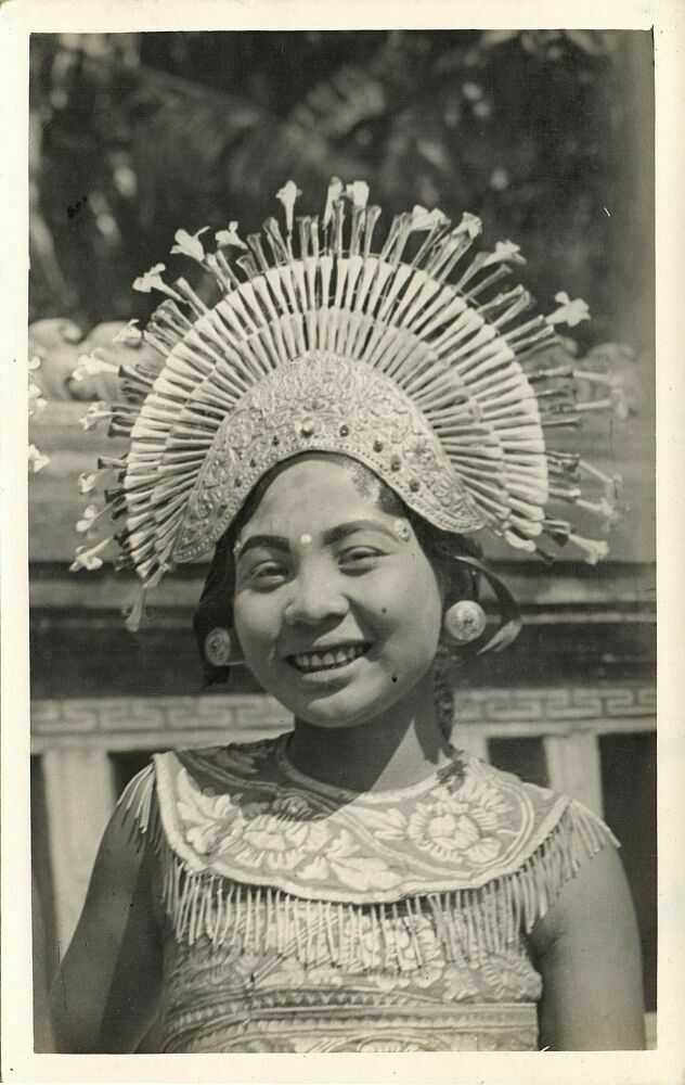 indonesia, BALI, Native Young Girl Djanger Dancer (1920s) RPPC Postcard ...