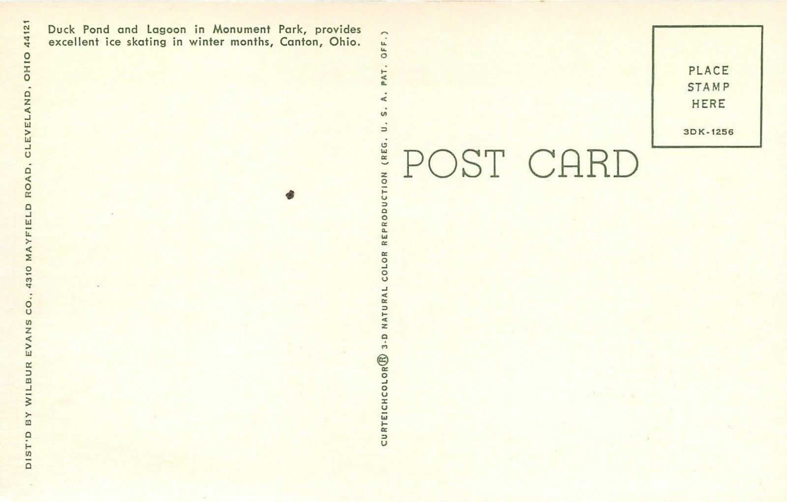 Canton Ohio~Duck Pond And Lagoon In Monument Park~1950s PC | United ...