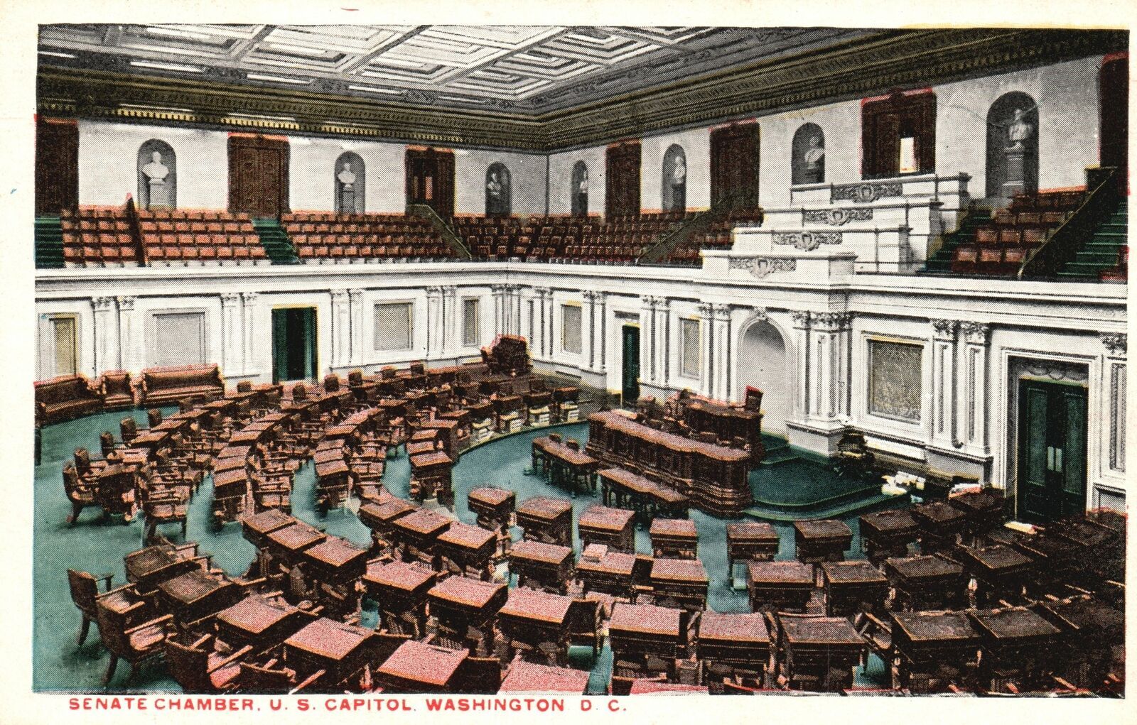 Vintage Postcard 1920's View of Senate Chamber U.S. Capitol Washington ...