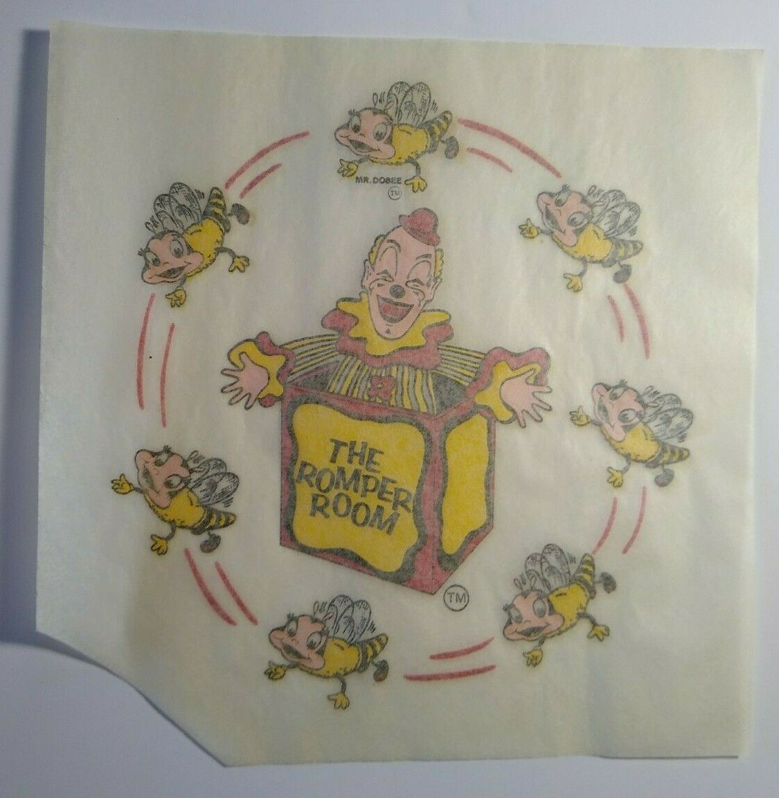 Romper Room Jack In The Box Clown Dobee Bumble Bee Iron-On Heat ...