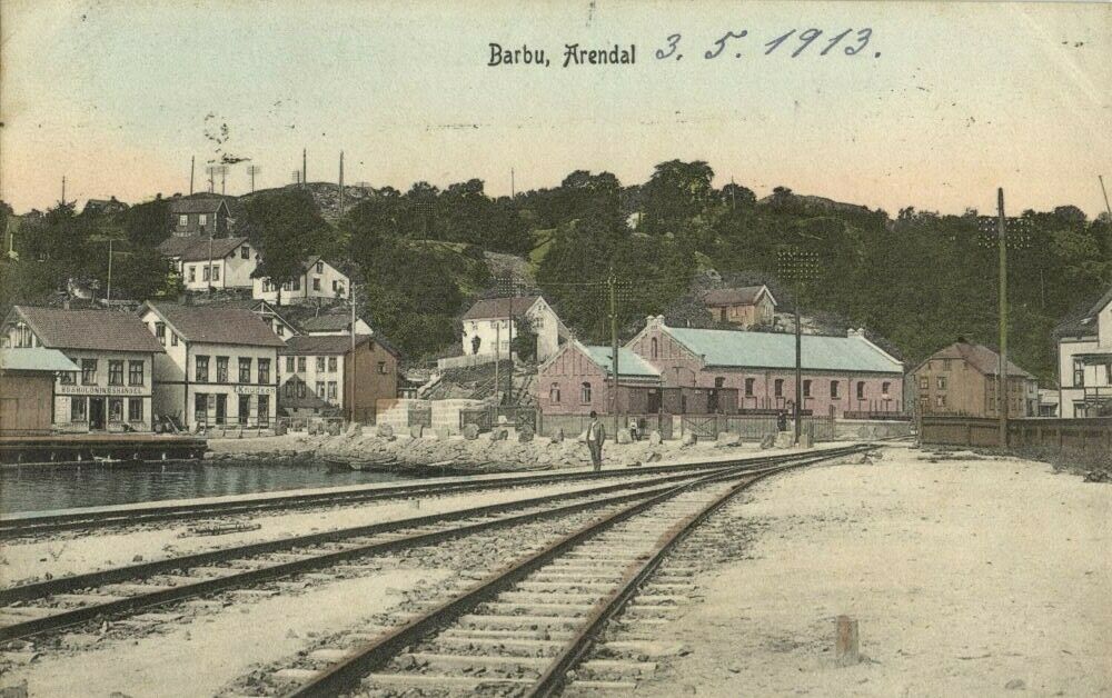 norway norge, BARBU, Arendal, Railway Station, T. Knudsen (1913 ...