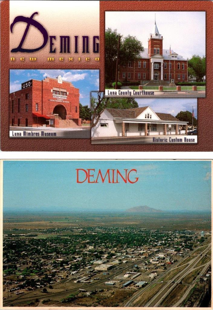 2~4X6 Postcards DEMING, NM New Mexico HISTORIC BUILDINGS & BIRD'S EYE ...