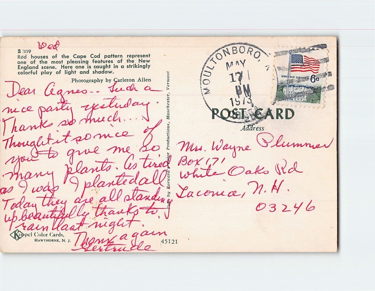 Postcard Red houses of the Cape Cod pattern, Cape Cod, Massachusetts ...