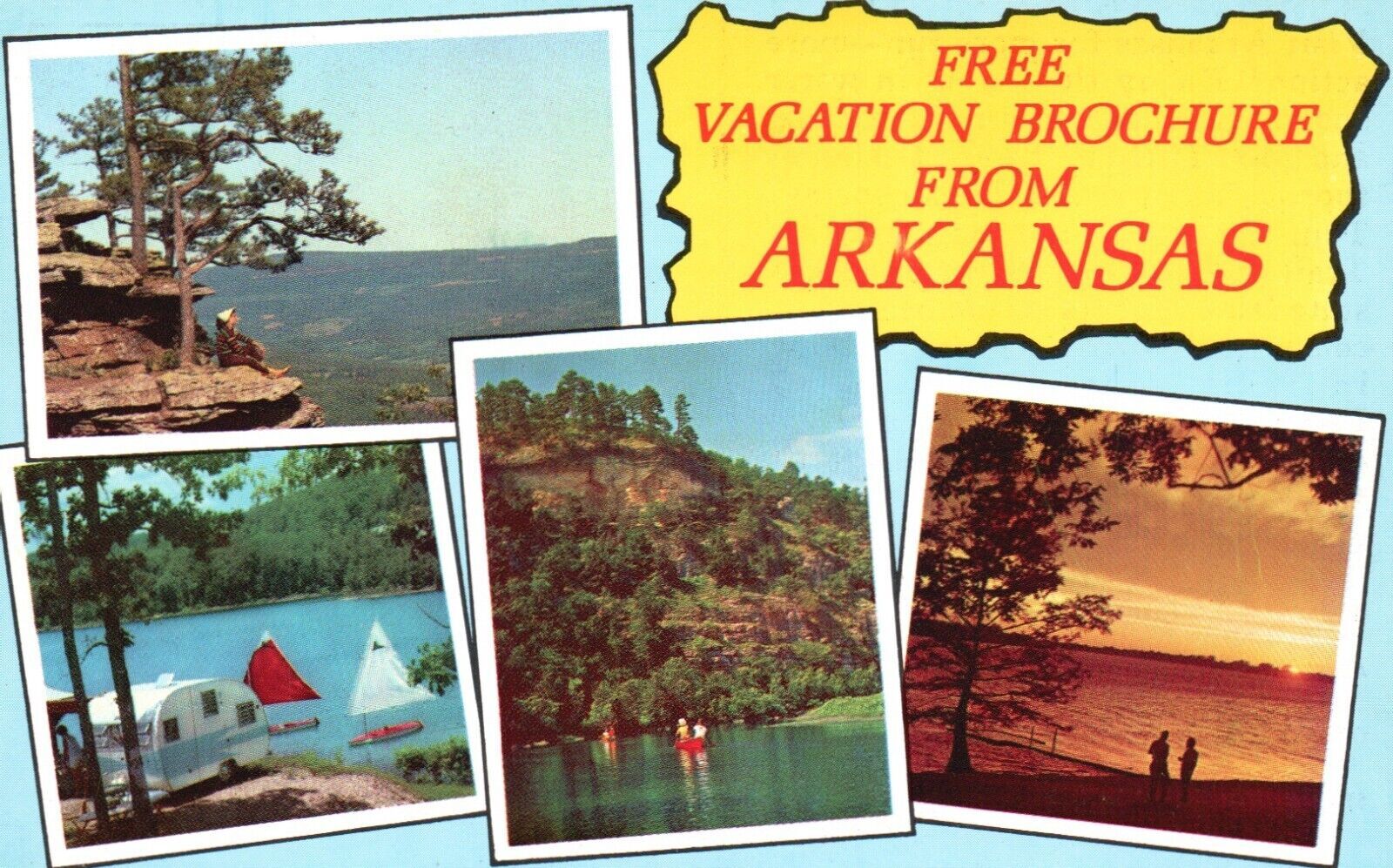 Postcard AR Arkansas Vacation Brochure Ad Multi View Chrome Vintage PC ...