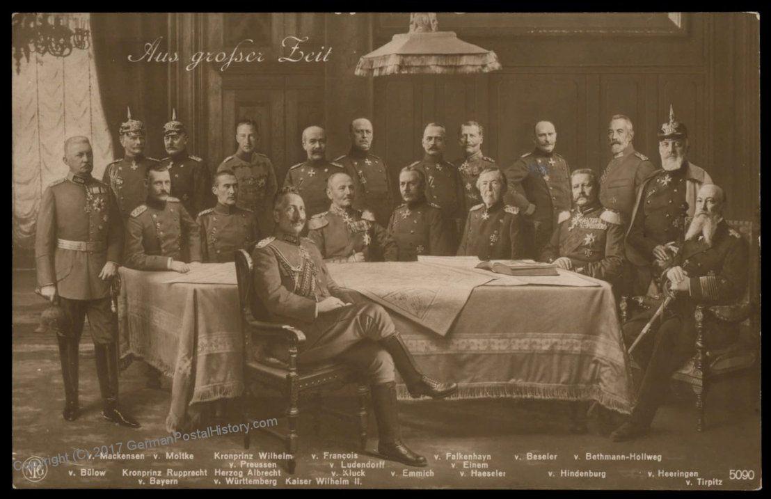 Germany WWI Kaiser Wilhelm II And His Generals Patriotic Real Photo ...