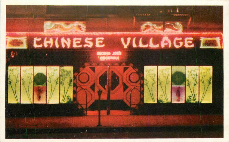 George Joe's Chinese Village 1950s San Diego California Night Neon Frye ...