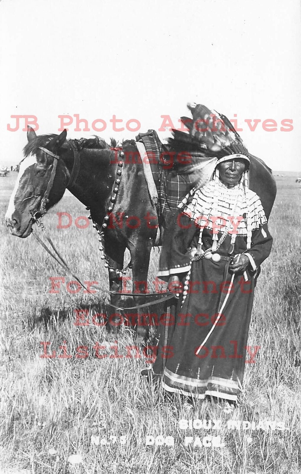 Native American Sioux Indian, RPPC, Chief Dog Face,Cheyenne River ...