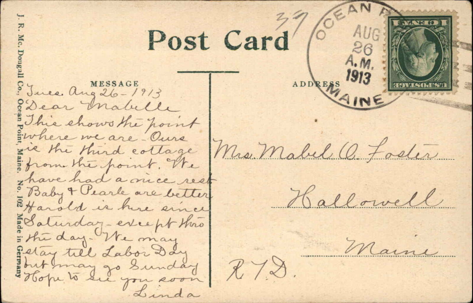 Ocean Point Maine ME West Side Grimes Cove c1900s-20s Postcard | United ...