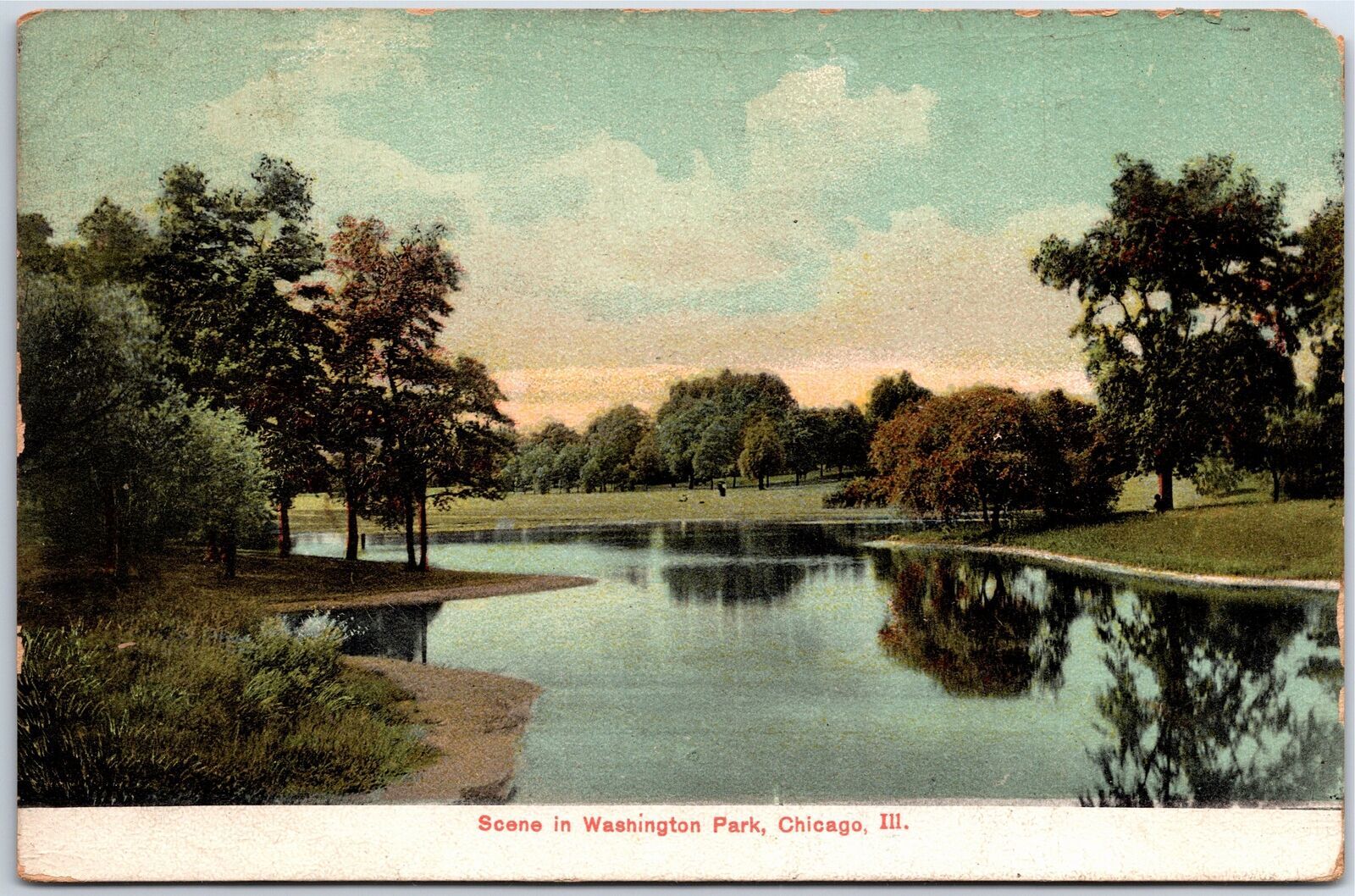 Vintage Postcard Peaceful Scene in Washington Park Chicago 1909 Made in ...