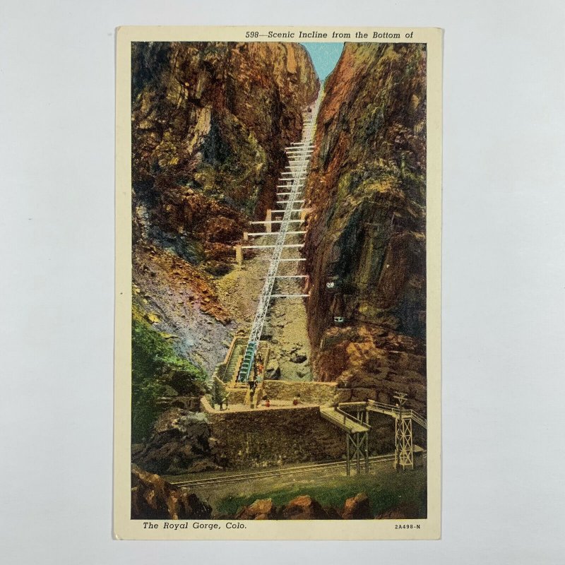 Postcard Colorado Royal Gorge CO Scenic Incline Railroad 1930s Unposted ...