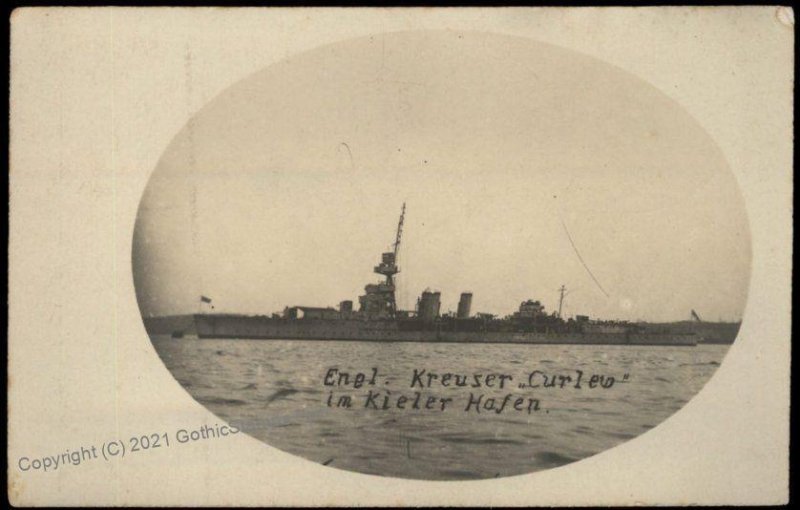 Germany WWI RPPC Of Captured English Destroyer Curlew at Kiel G65950 ...