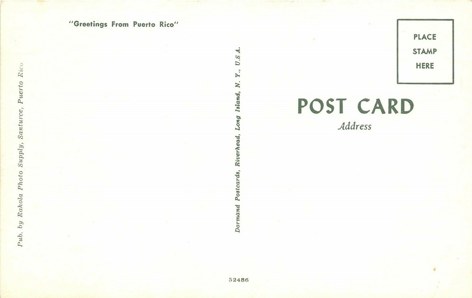 PUERTO RICO 1950s Map Greetings Postcard | United States - US ...