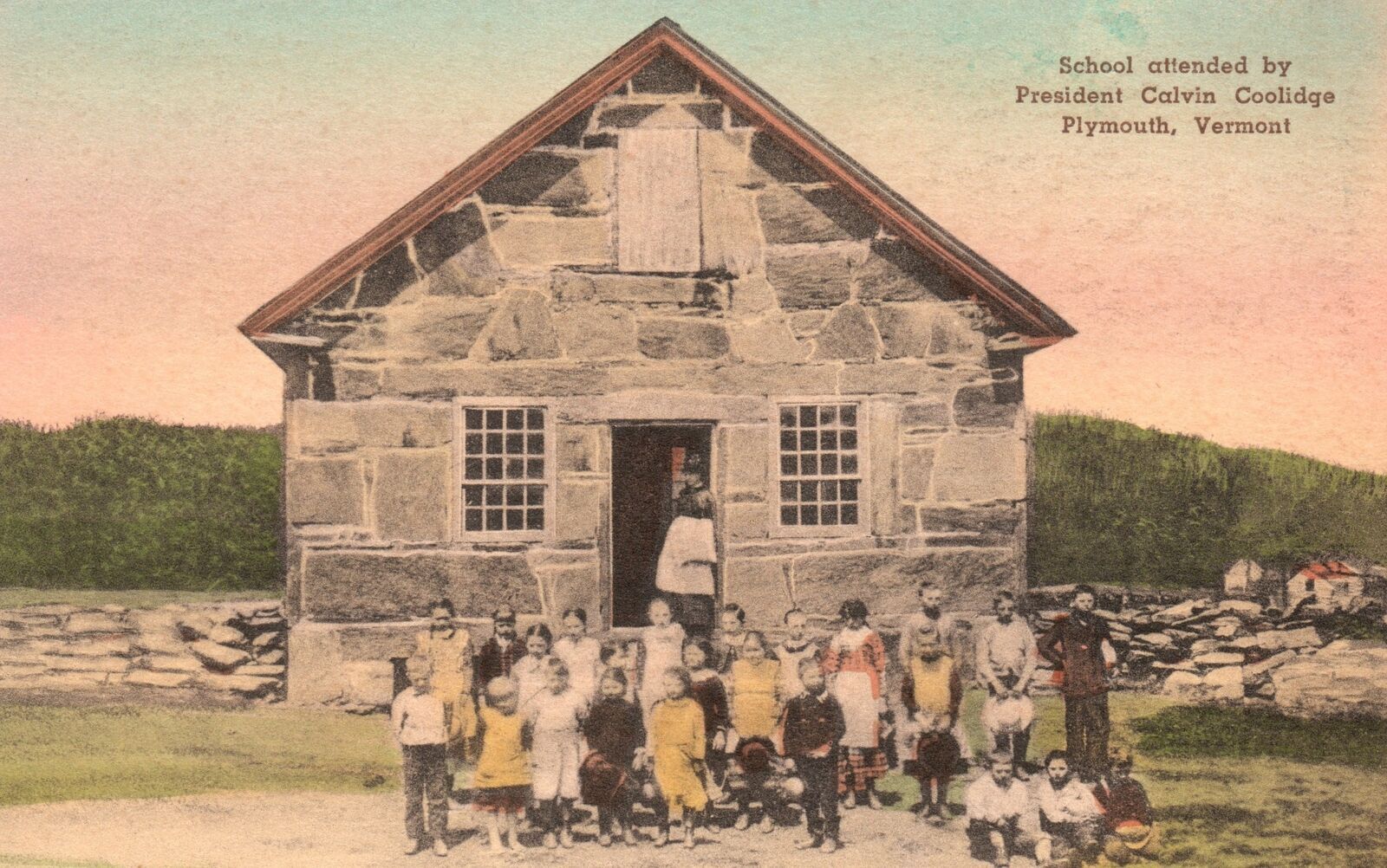 Vintage Postcard 1910's School Attended by President Calvin Coolidge ...