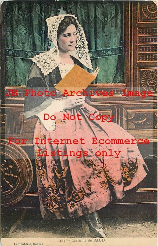 Native Ethnic Culture Costume, Baud France, Woman Reading Book | Europe ...