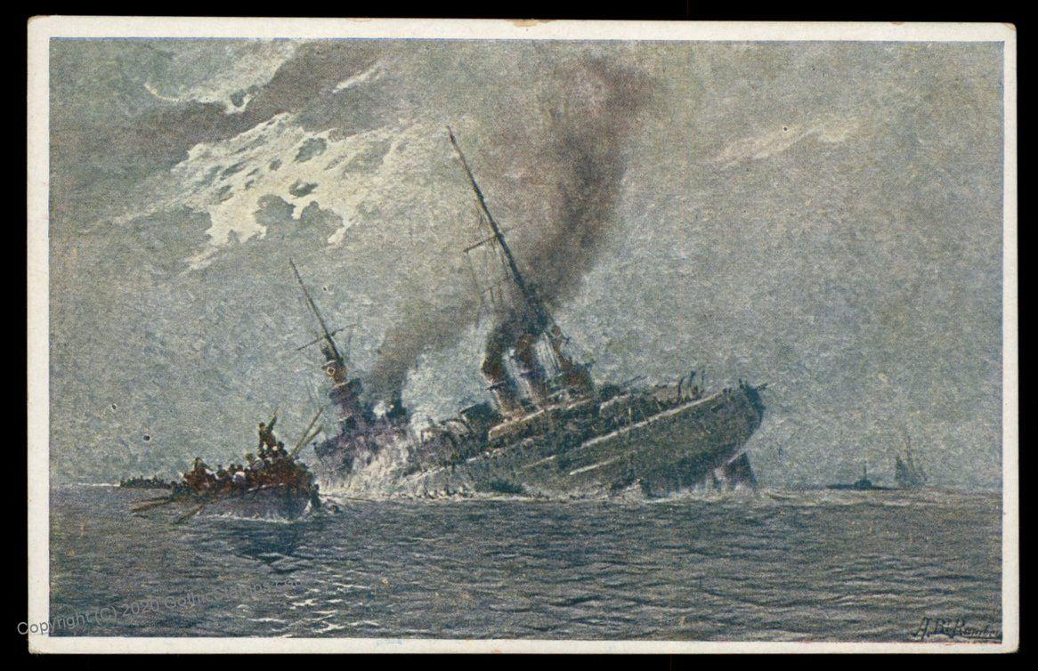 Austria WWI Navy UBoot Submarine U5 Sinking Leon Gambetta von Trapp KuK ...
