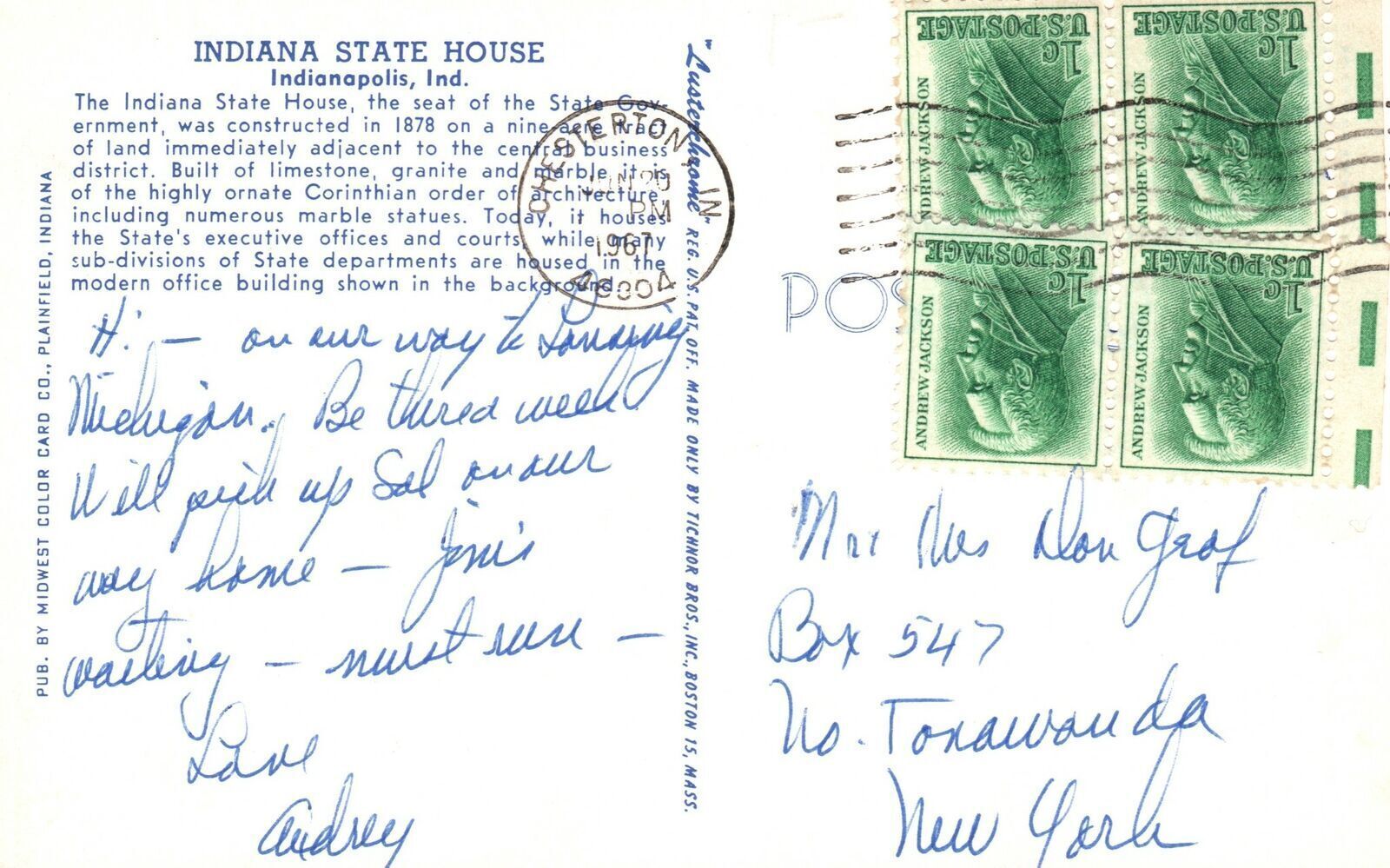 Vintage Postcard 1967 Indiana State Capitol House Indianapolis Indiana ...