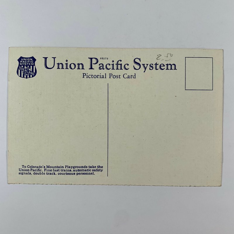 Postcard Colorado Estes Park CO Train Railroad Union Pacific 1930s ...