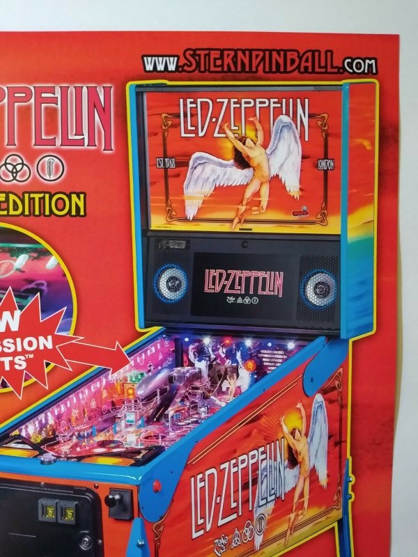 Led Zeppelin Pinball FLYER Hard Rock Music Limited Edition Angel ...