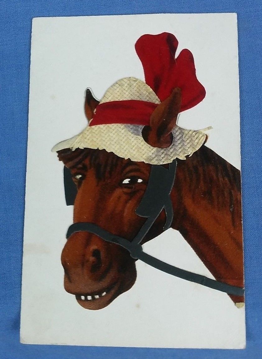 Vintage Postcard Applique Donkey B1C | Topics - Animals - Other ...
