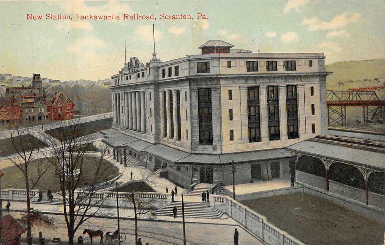 New Station Lackawanna Railroad Scranton Pennsylvania Train Depot ...