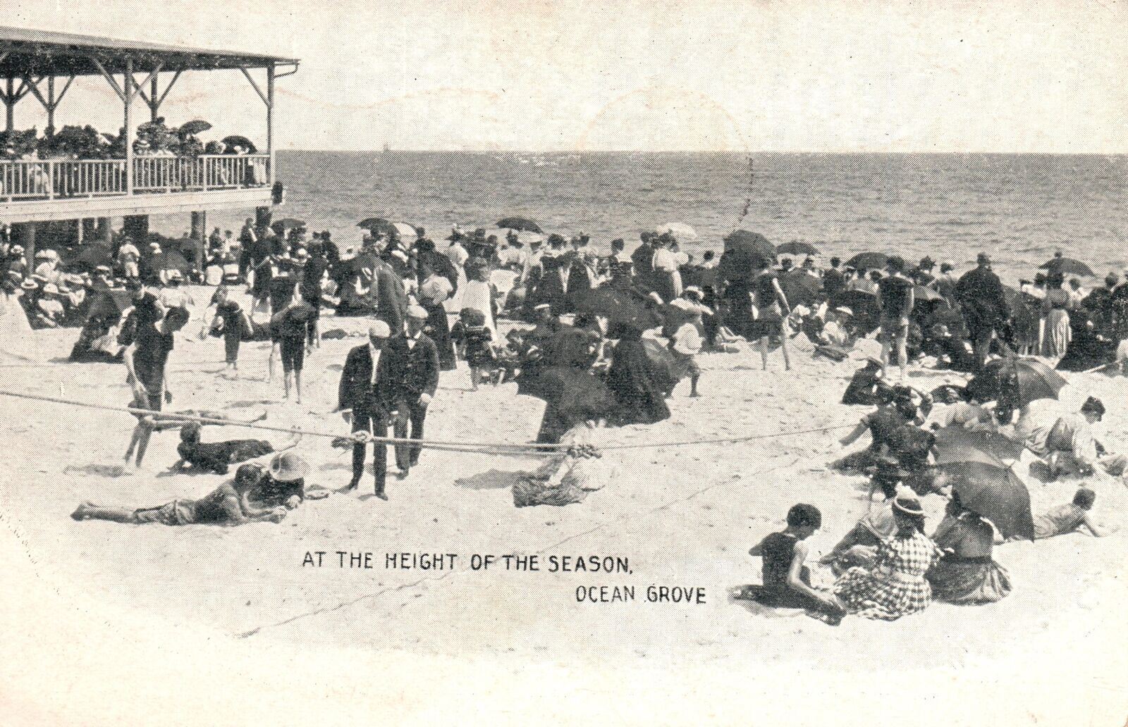 Vintage Postcard 1908 Season Beach Sunbathing Swimming Ocean Grove New ...