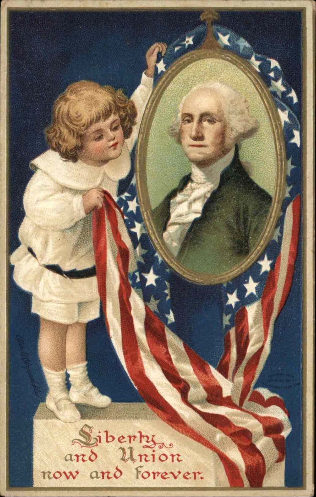 George Washington Child American Flag Ellen Clapsaddle c1910 Postcard ...