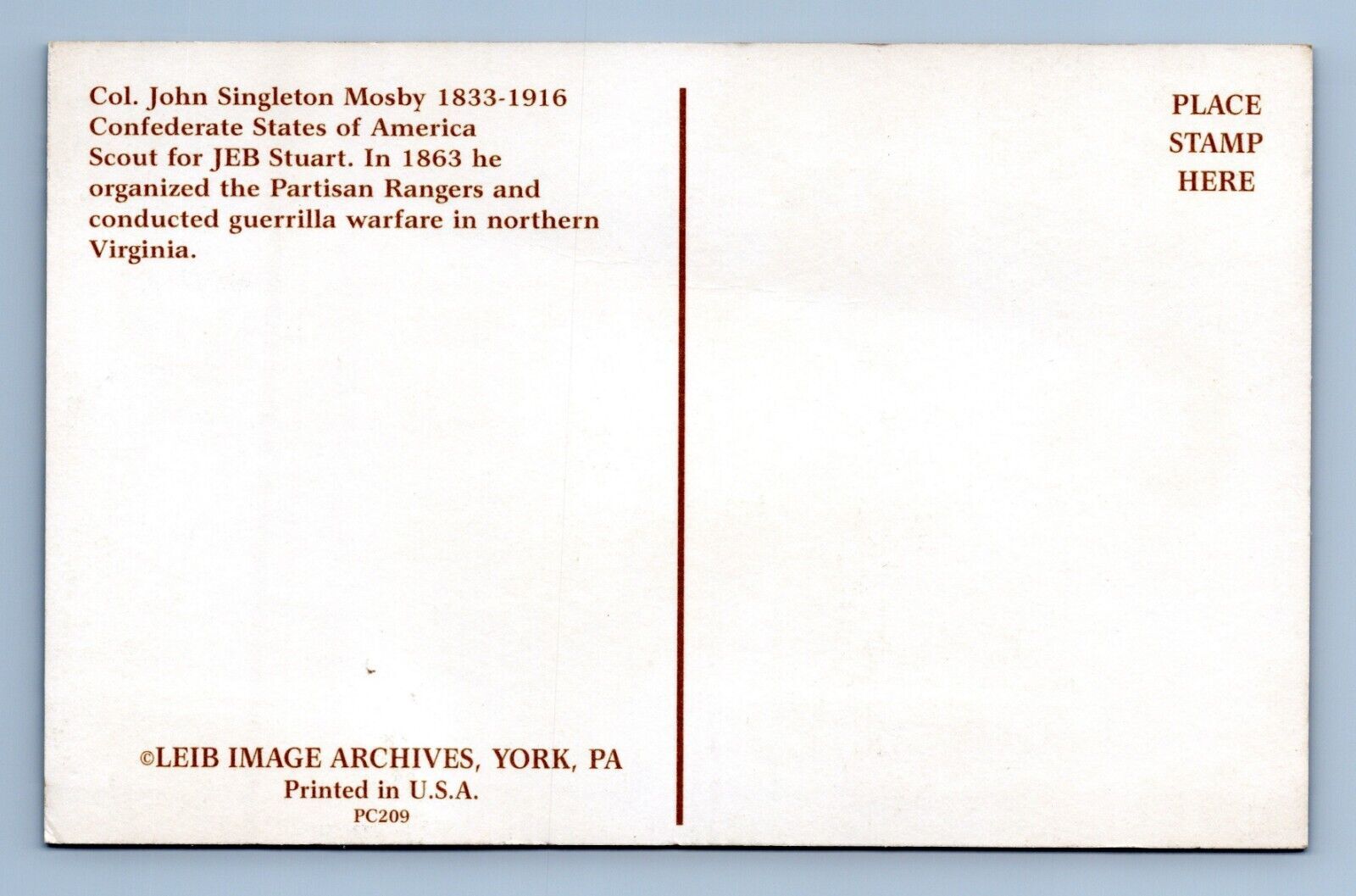 Confederate Col. John Singleton Moby Leib Image Archives UNP Chrome ...