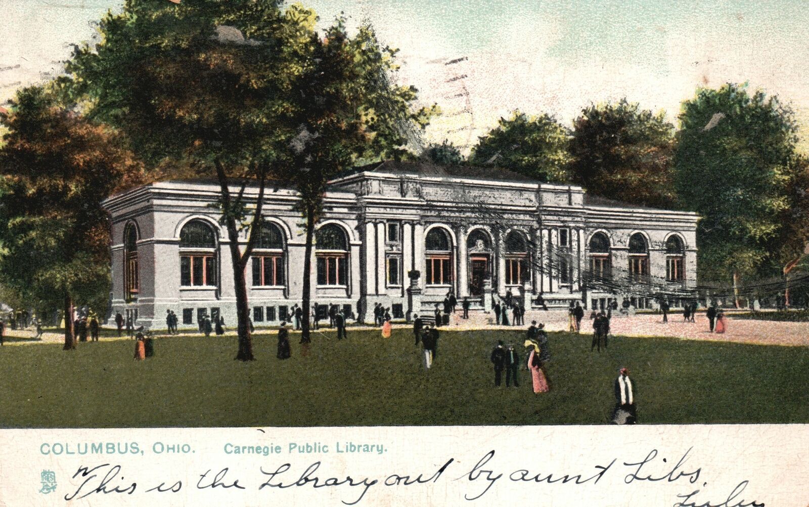 Vintage Postcard 1907 Carnegie Public Library Lawns & Ornamental ...
