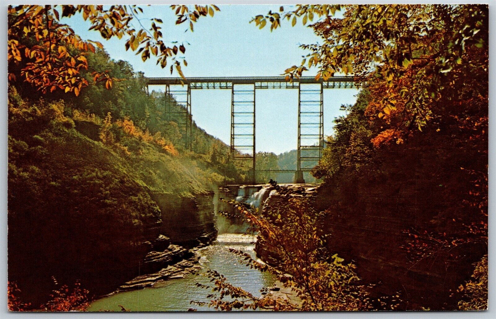 Vtg Mount Morris New York NY Letchworth State Park Upper Falls View ...
