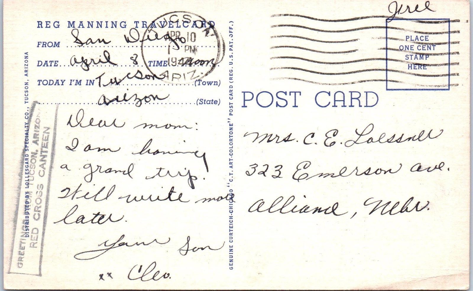 REG MANNING Red Border LINEN COMIC "WILD WEST GOLF" 1944 Postcard ...