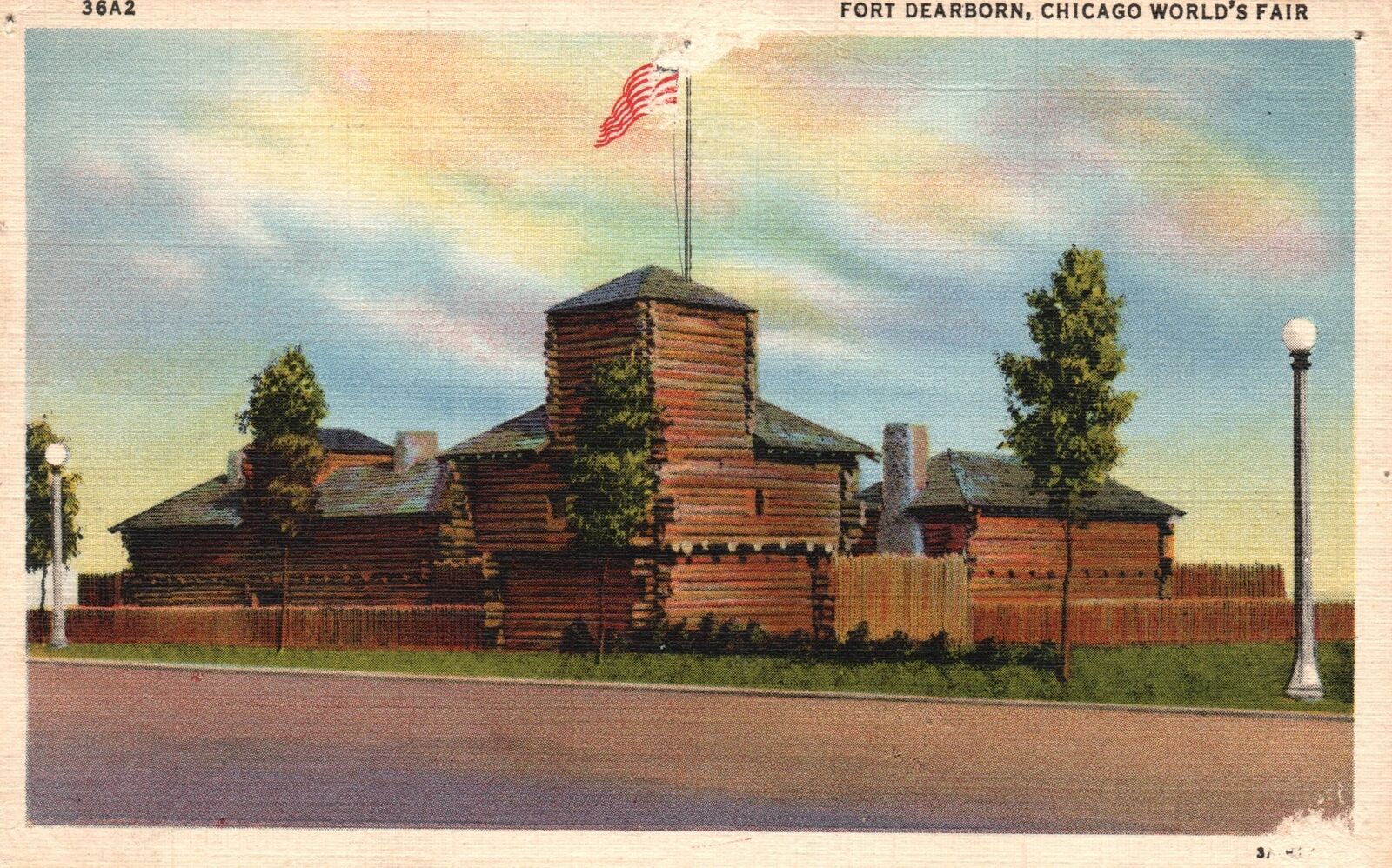 Vintage Postcard 1930's Fort Dearborn Blockhouse Chicago World's Fair ...