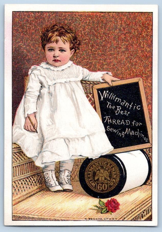 1880s Girl Slate Chalkboard Willimantic Thread*Bencke Litho Victorian ...