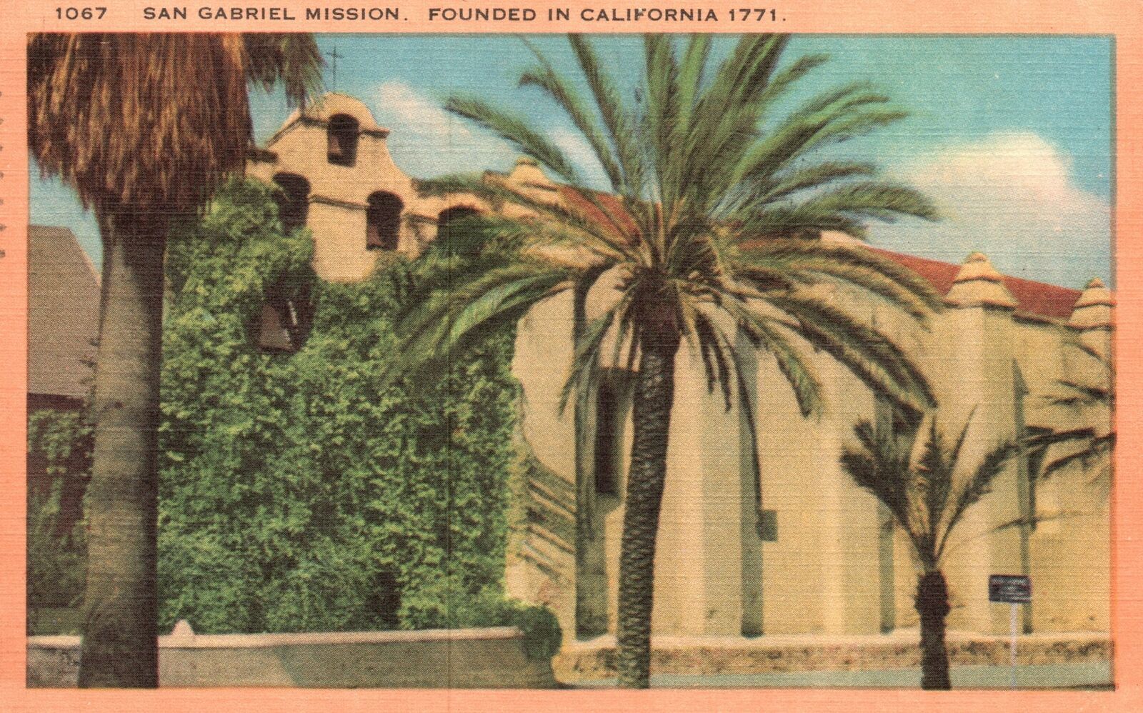 Vintage Postcard 1954 San Gabriel Mission Architecture Founded In ...
