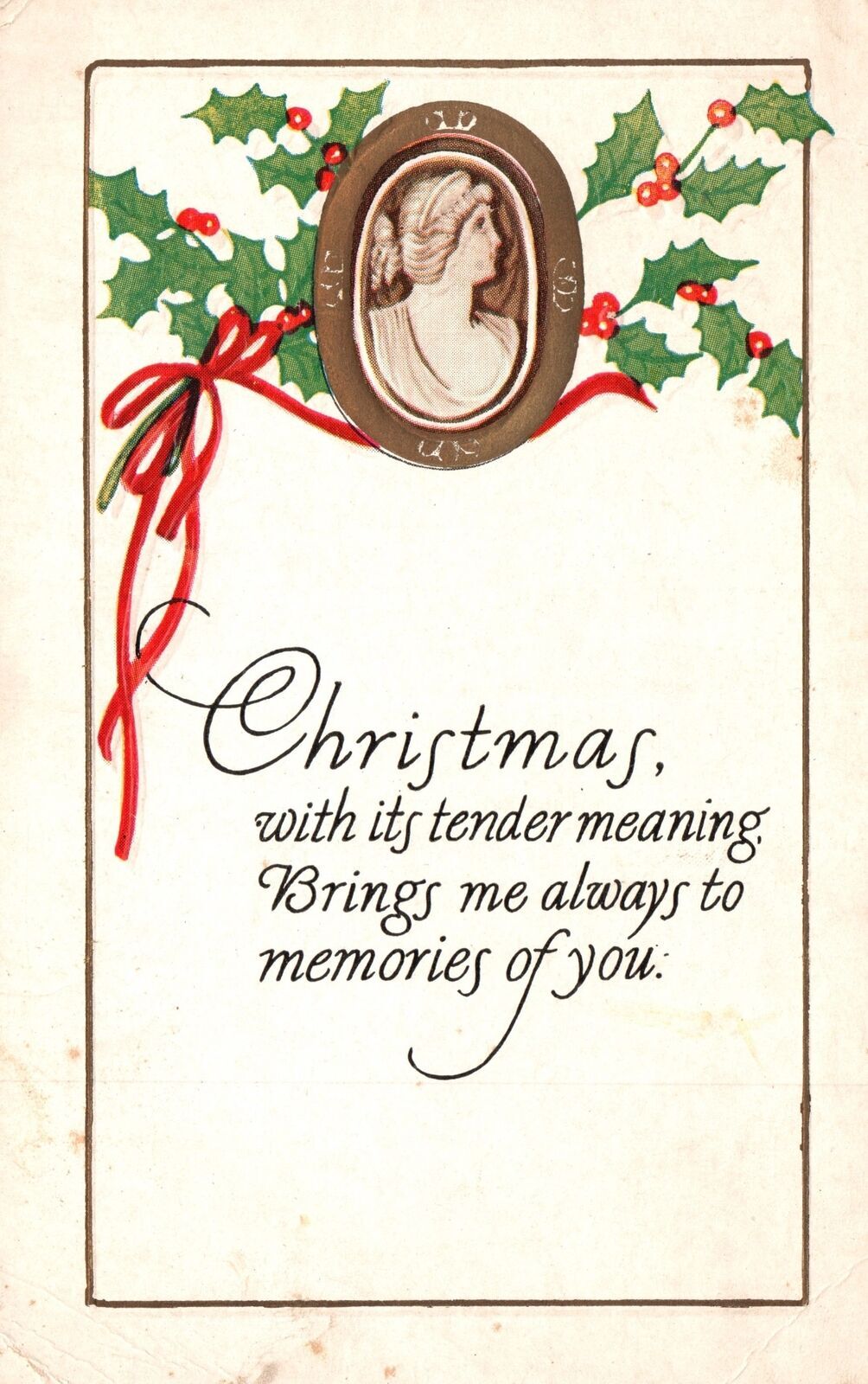 Vintage Postcard 1924 Christmas With Its Tender Meaning Holy Leaf ...