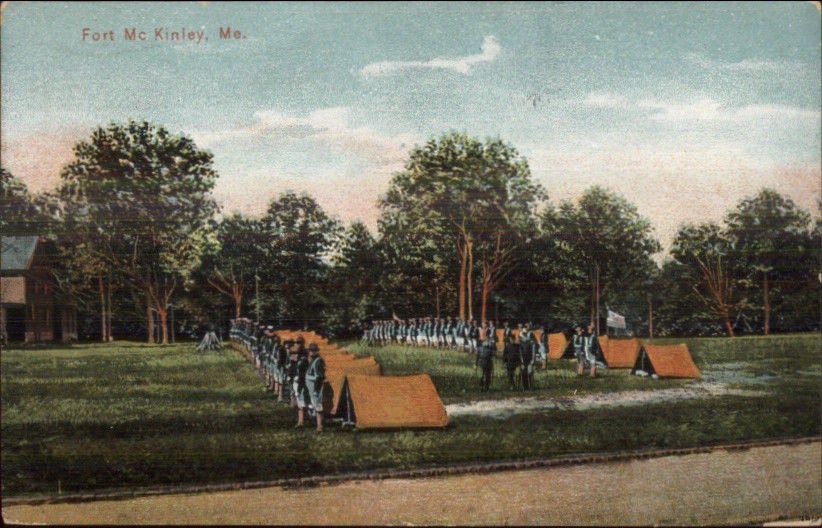 Fort McKinley ME Military Soldiers Tents 1909 Used Postcard | United ...