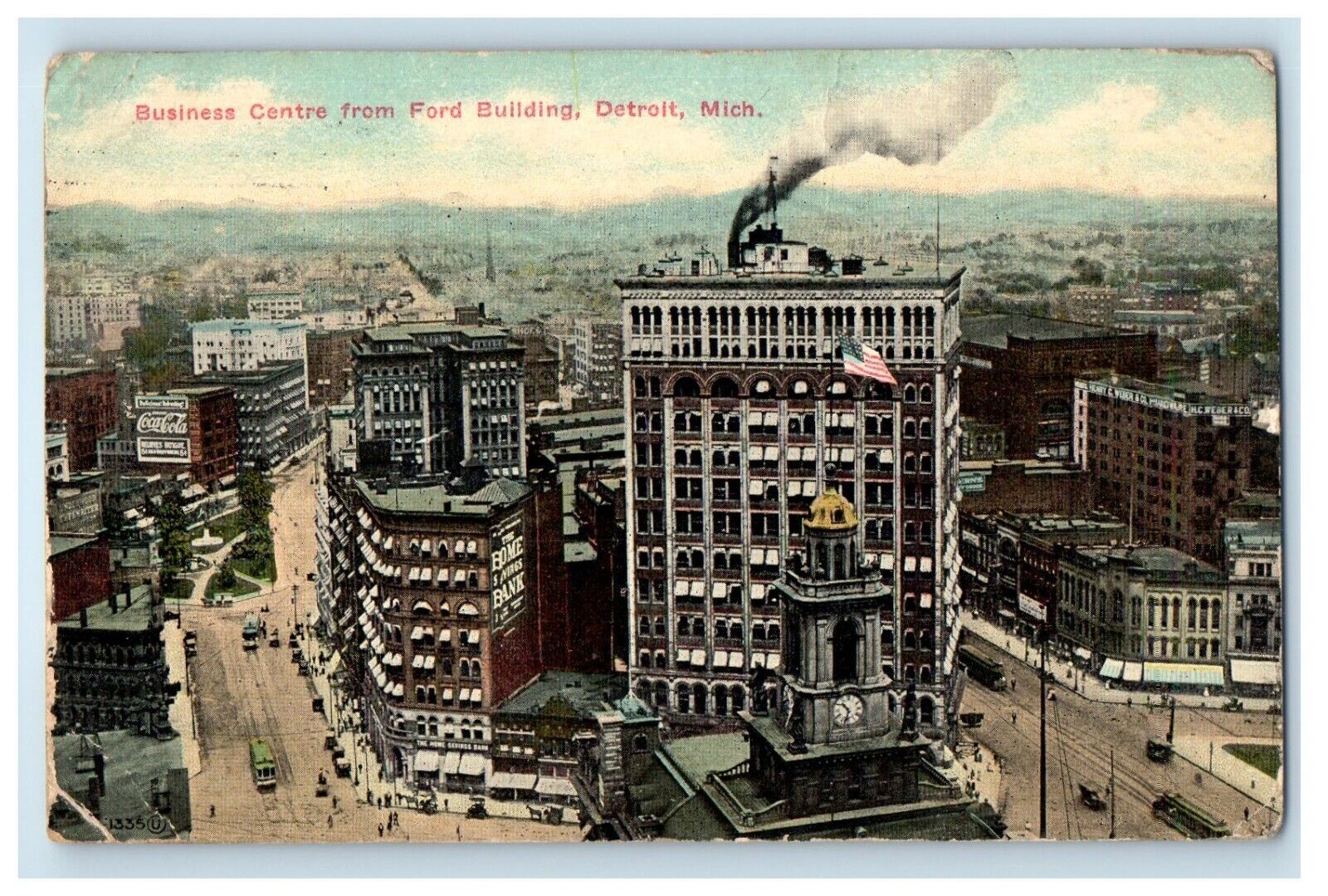 1912 Business Centre From Ford Building Coca Cola Detroit Michigan MI ...