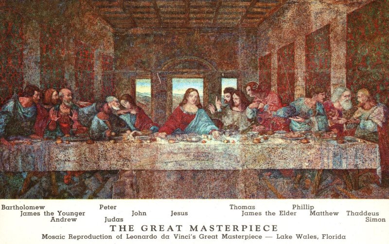 Vintage Postcard 1962 Great Masterpiece Last Supper Leonardo Da Vinci's ...