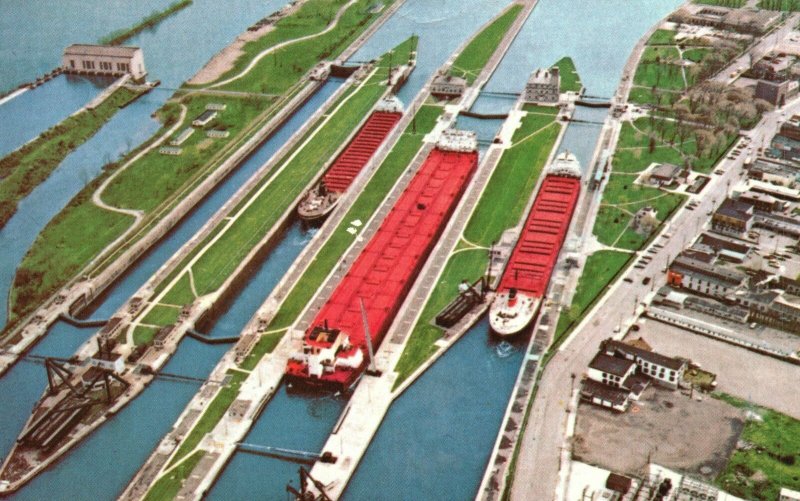 Vintage Postcard 1989 Soo Locks Stewart J. Cort Center Sault Ste Marie ...