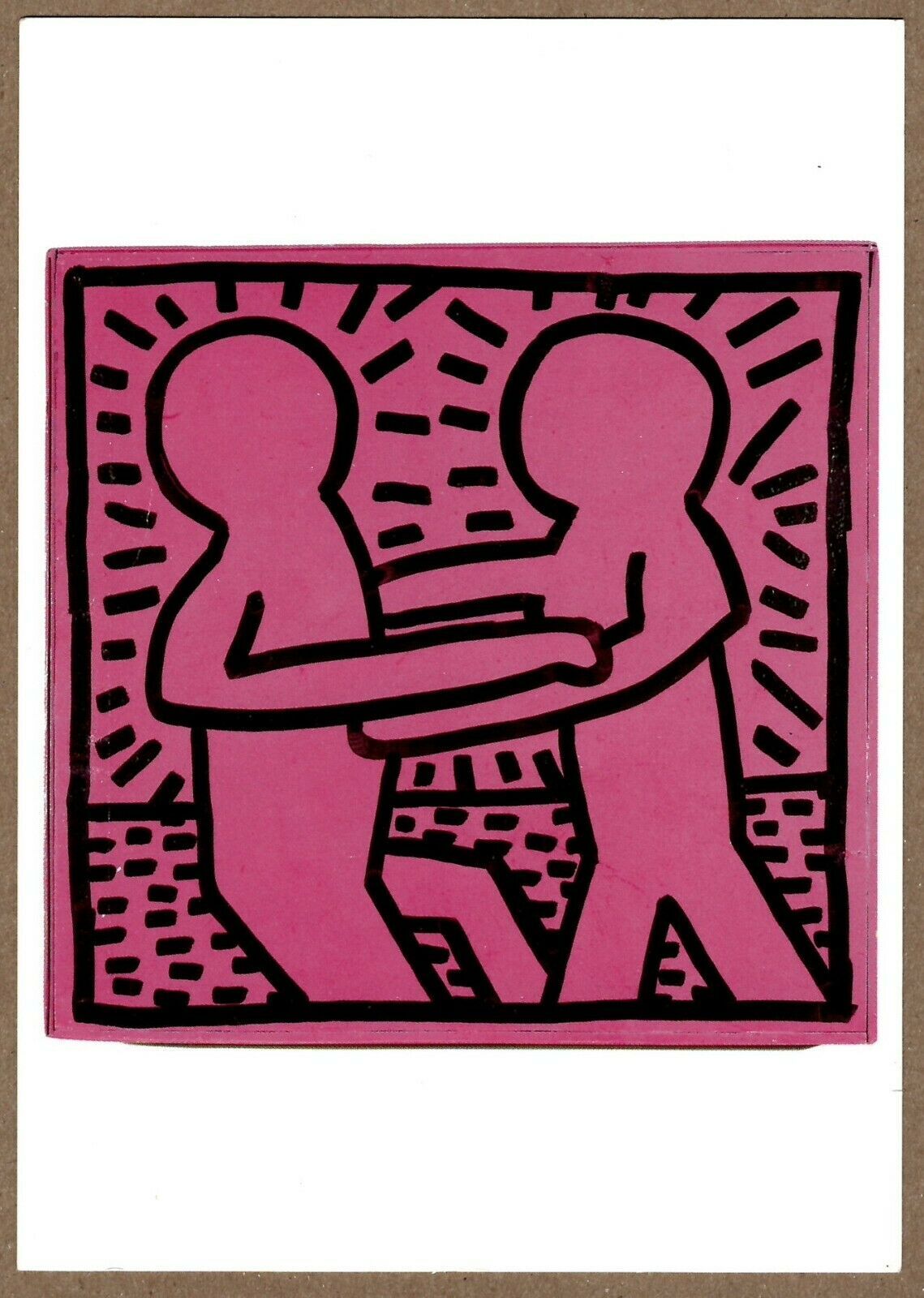 Keith Haring Art Artpost Postcard - Purple Hugging Dancing People ...