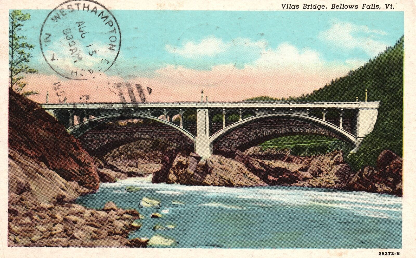 Vintage Postcard 1955 View Of Villas Bridge Bellows Falls Walpole New ...