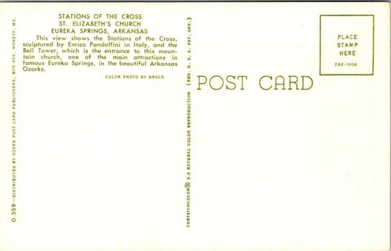 Postcard~Stations of the Cross~St. Elizabeth's Church~Eureka Springs ...