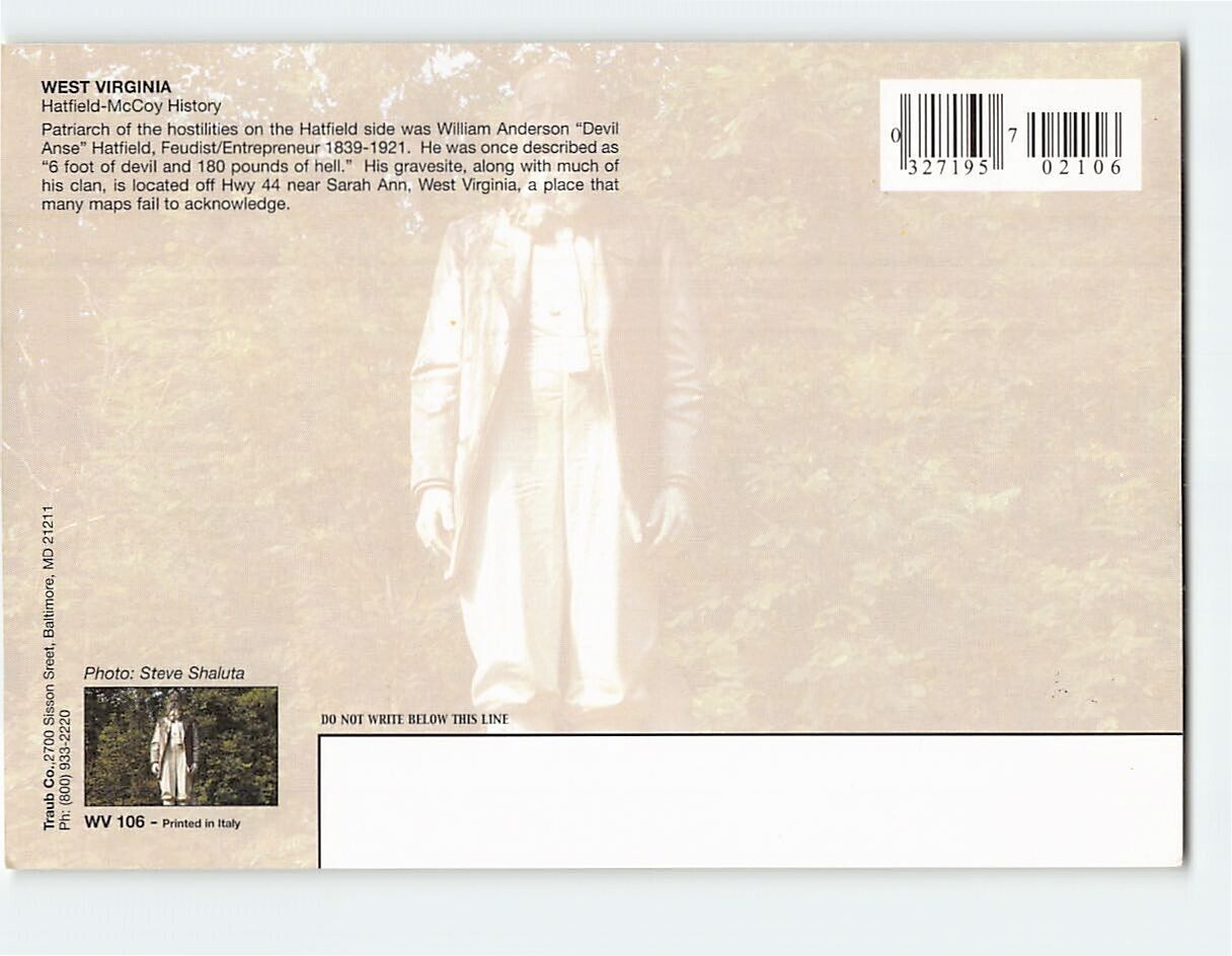 Postcard Hatfield-McCoy History, Sarah Ann, West Virginia | United ...